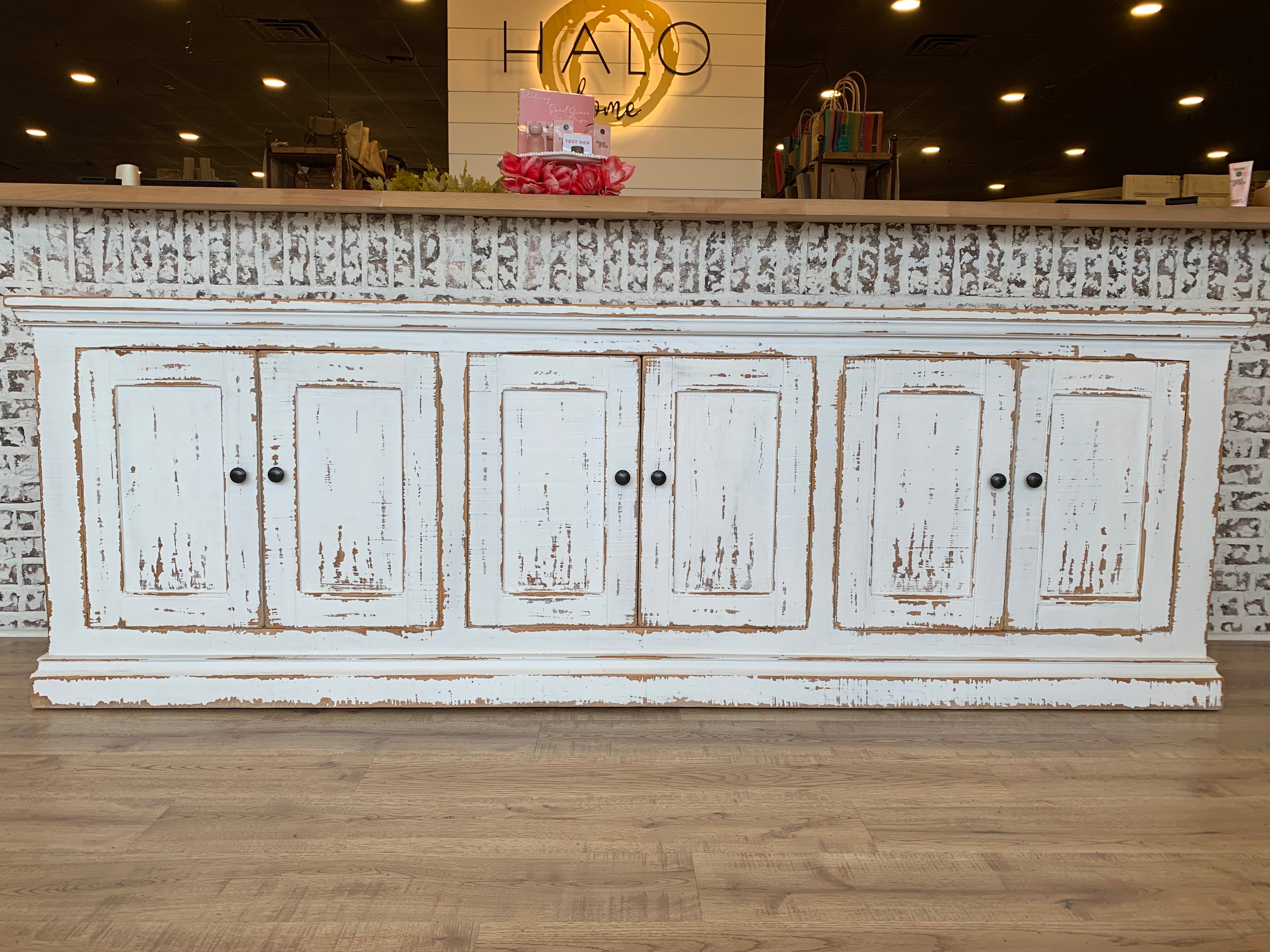 Rustic White Buffet Cabinet – Halo Home